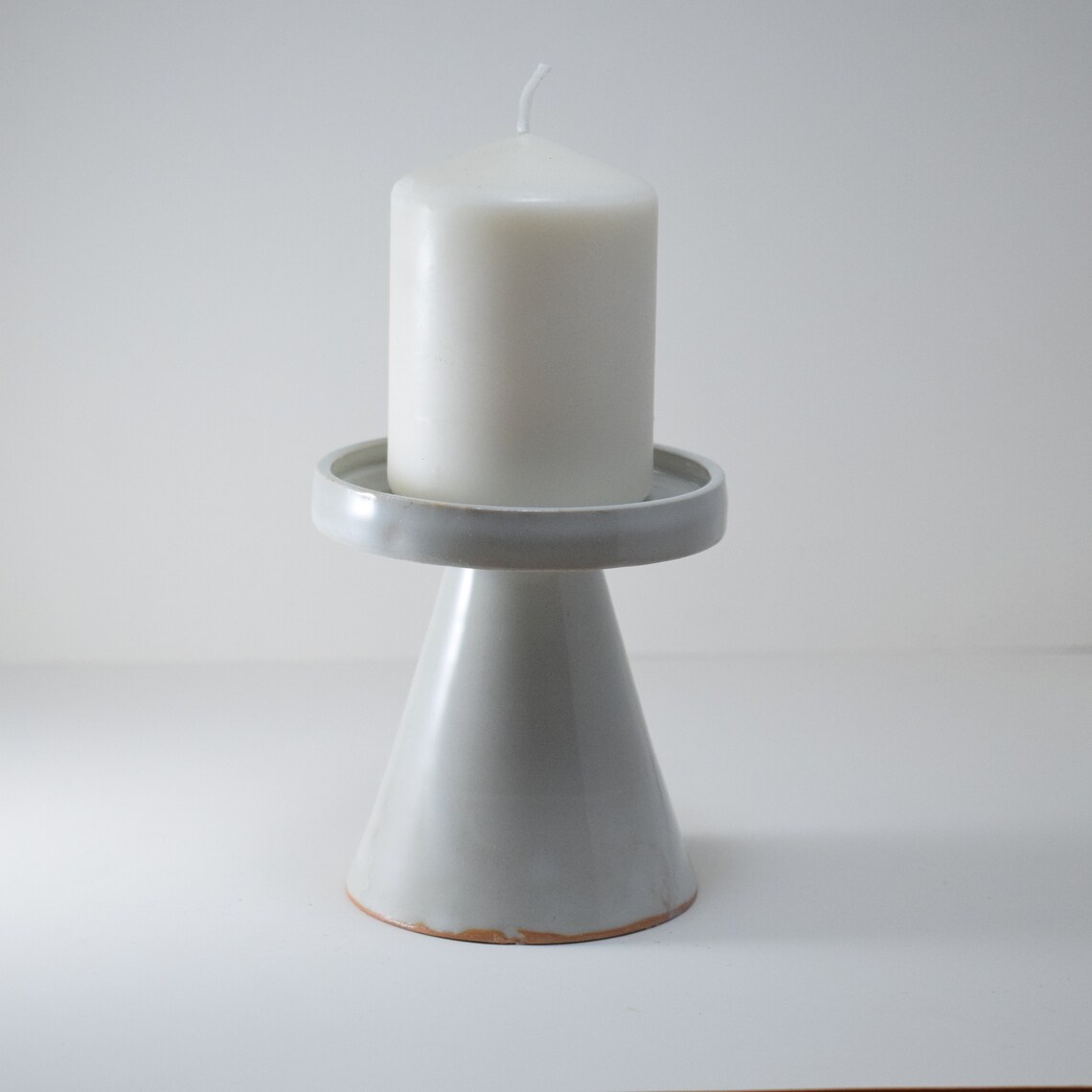 White Ceramic Candle Stand - Etsy