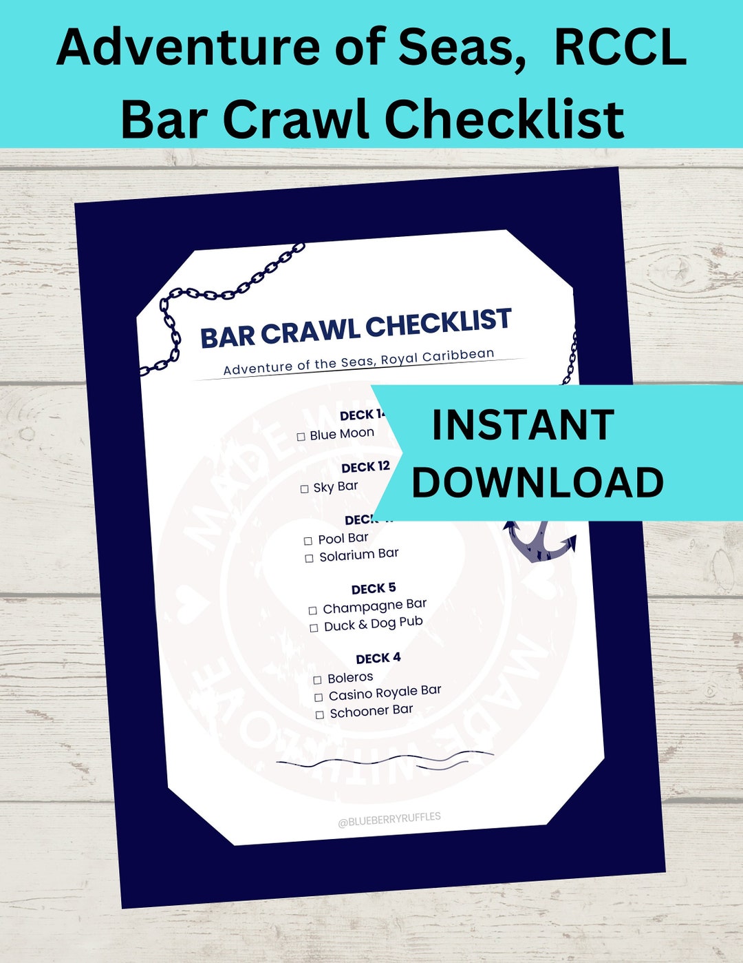 Adventure Bar Crawl, Adventure of the Seas Bar Crawl Checklist ...
