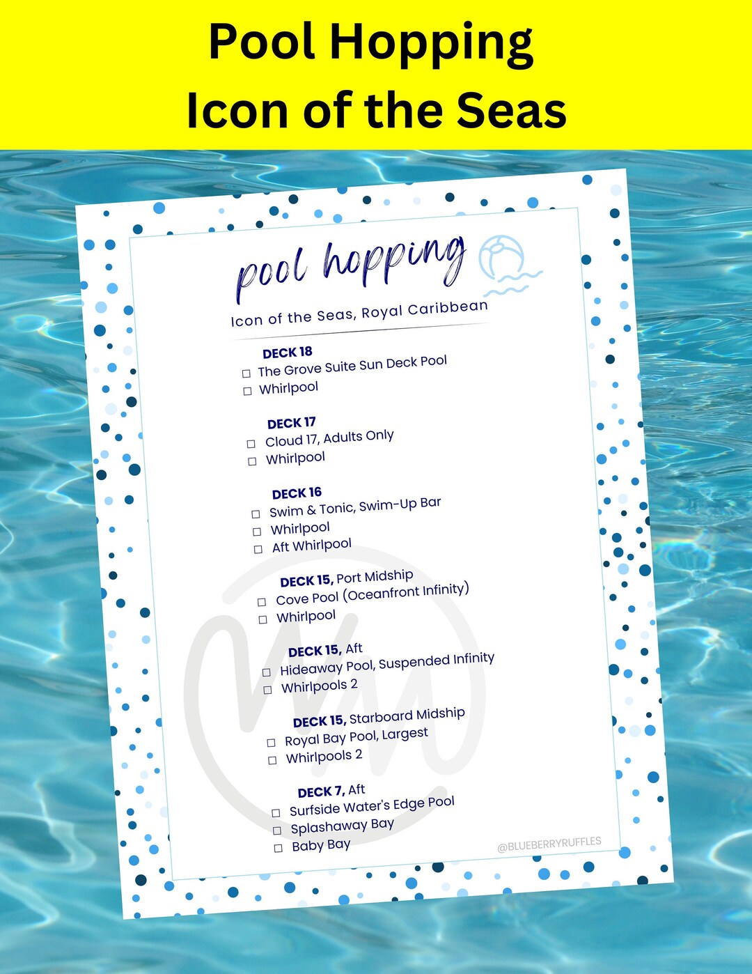 Pool Hopping on the Icon of the Seas Pool Hopping Icon Hot - Etsy