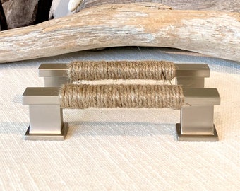 Rope Drawer Pull Beach House Rope Wrapped Cabinet Handle | Etsy