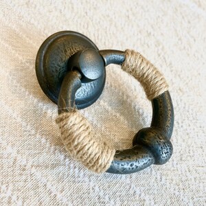 Nautical Rope Ring Pull 2”, Beach Theme Decor, Rustic Twine Drawer ...