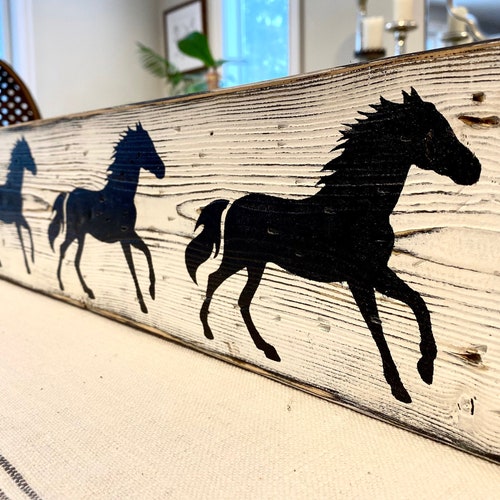 Horse Wood Sign Rustic Equestrian Sign Wall Art Decor - Etsy