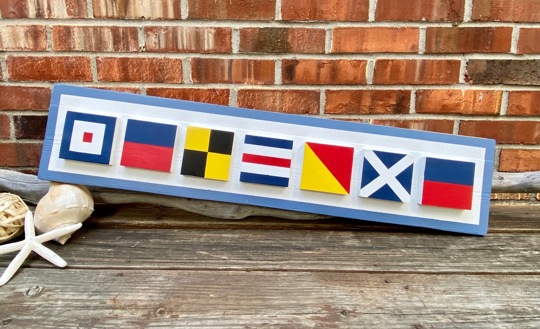 Nautical Decor Nautical Flag Welcome Sign Coastal Decor - Etsy