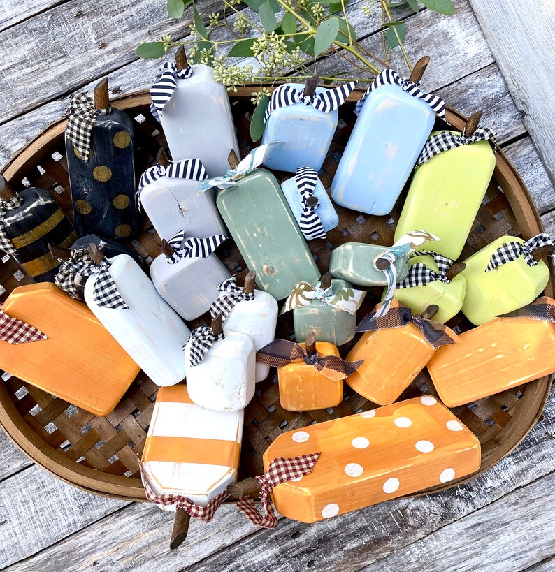 Wood Pumpkins Rustic Fall Decor Thanksgiving Decor - Etsy