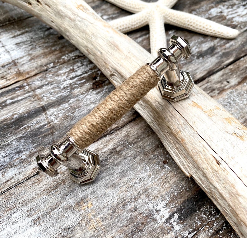Rope Drawer Pull Beach House Rope Wrapped Cabinet Handle | Etsy