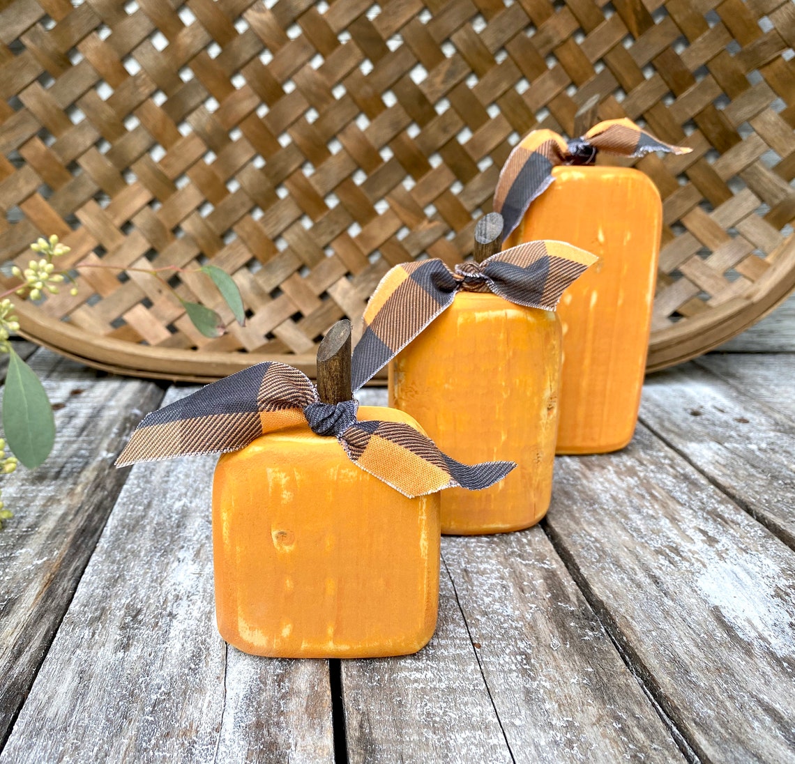 Wood Pumpkins Rustic Fall Decor Thanksgiving Decor | Etsy