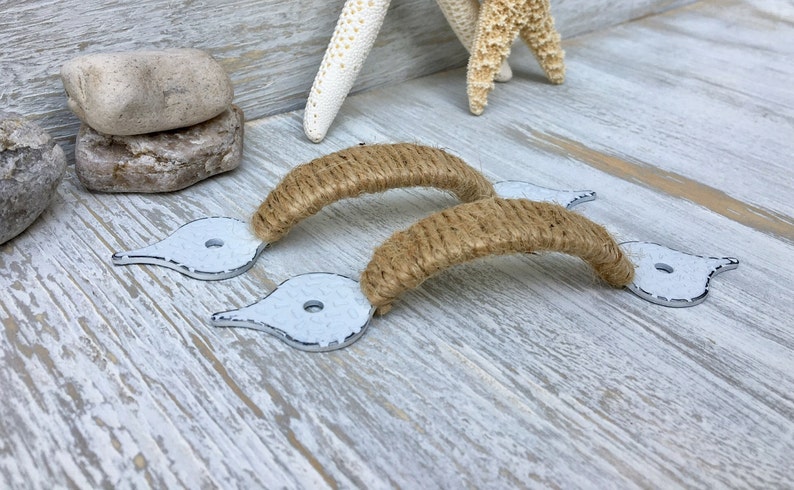 Nautical Drawer Pulls Shabby Chic Decor Rope Handles - Etsy