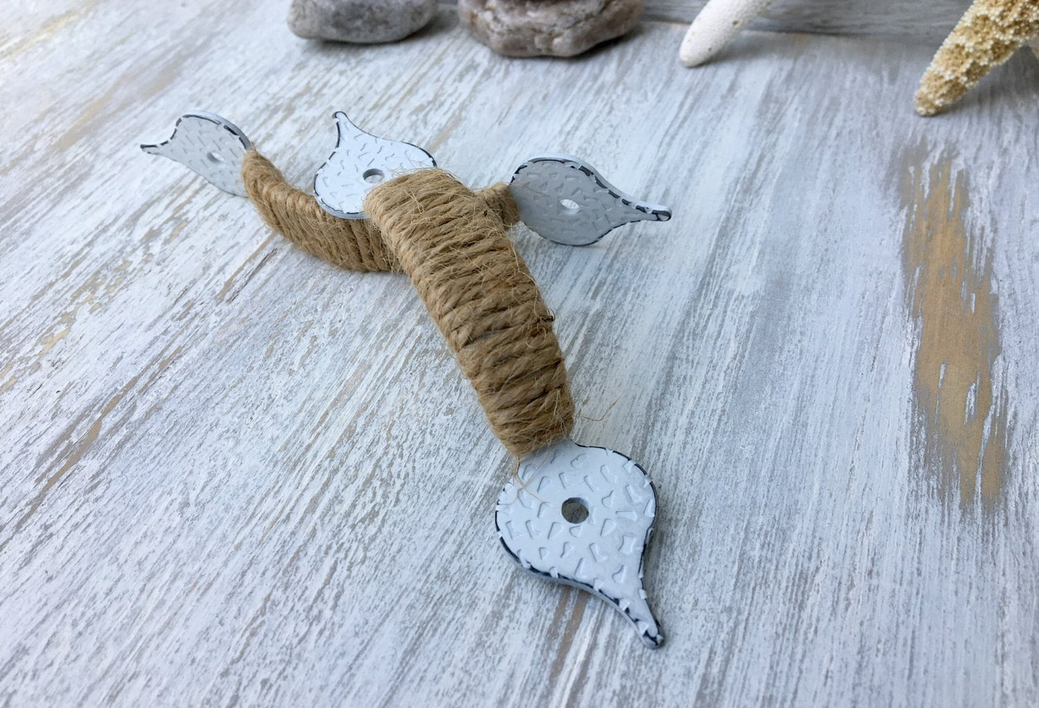Nautical Drawer Pulls Shabby Chic Decor Rope Handles Distressed Cabinet ...