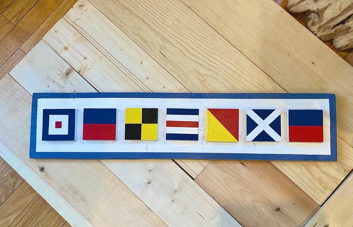 Nautical Decor Nautical Flag Welcome Sign Coastal Decor - Etsy