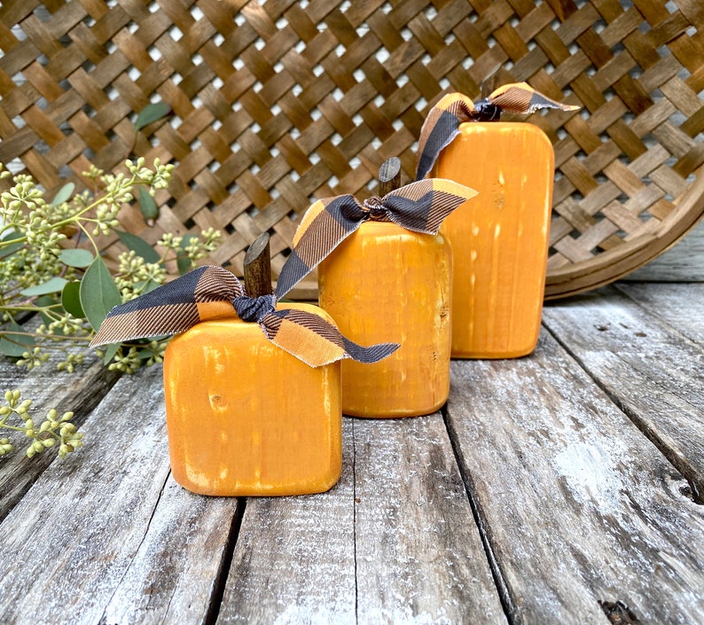 Wood Pumpkins Rustic Fall Decor Thanksgiving Decor - Etsy