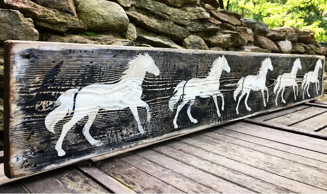 Horse Wood Sign Rustic Equestrian Sign Wall Art Decor - Etsy