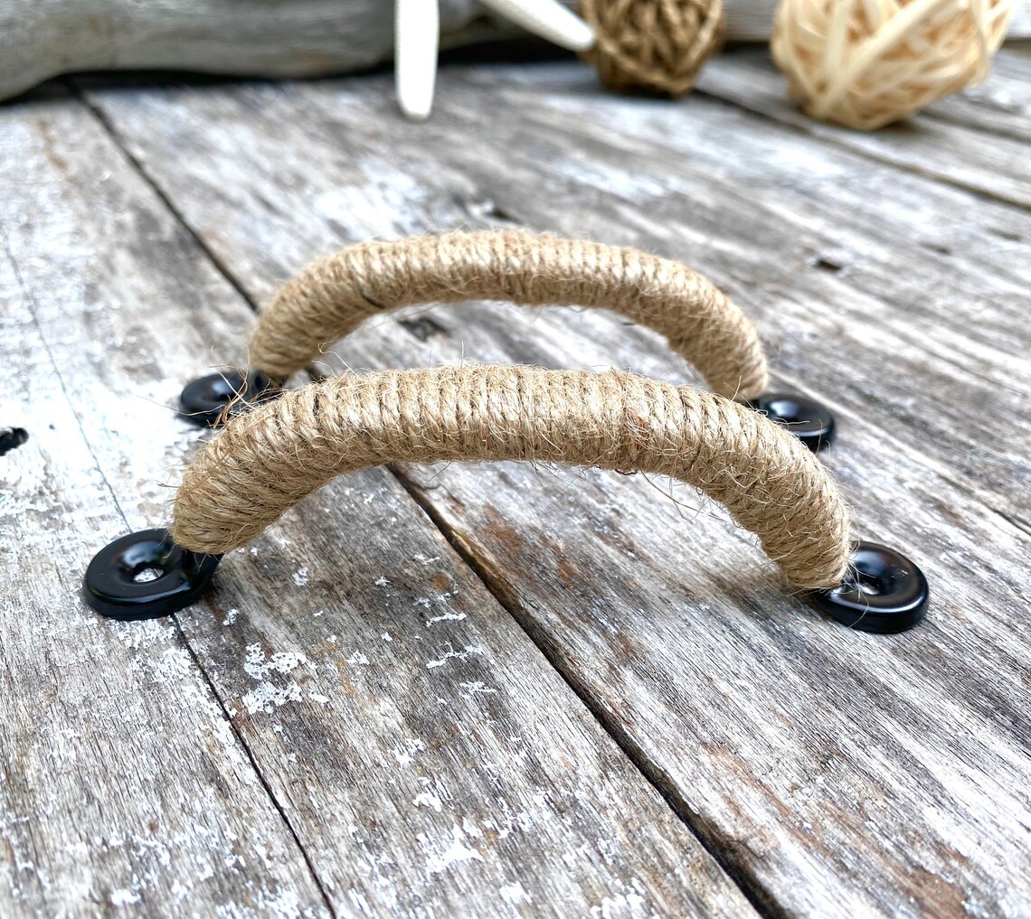 Coastal Farmhouse Rope Wrapped Pulls Door Handles Light Duty | Etsy