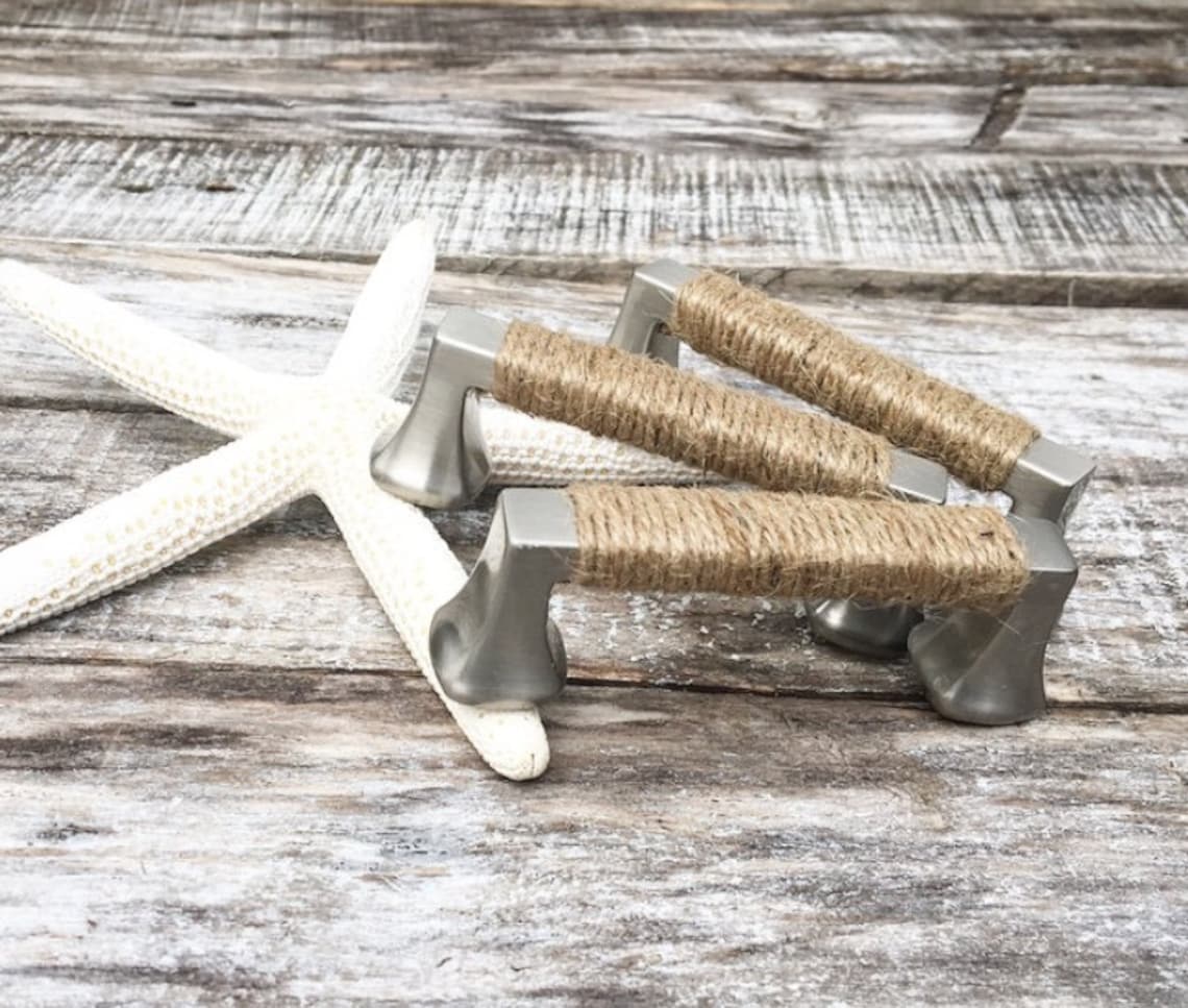 Nautical Rope Wrapped Drawer Pull Beach House Decor Coastal - Etsy