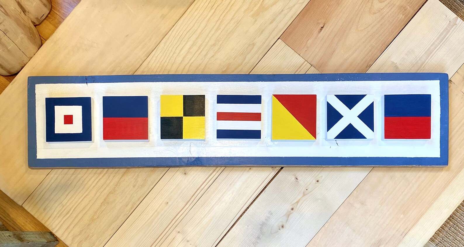 Nautical Decor Nautical Flag Welcome Sign Coastal Decor - Etsy