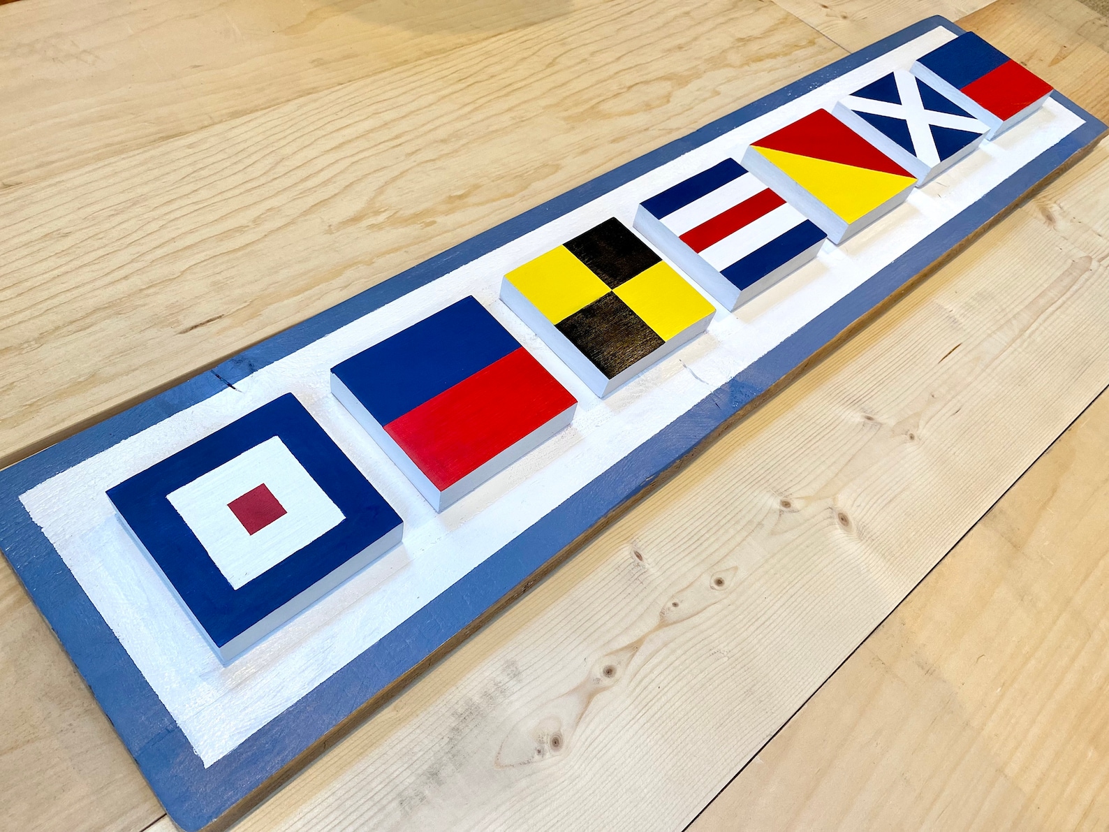 Nautical Decor Nautical Flag Welcome Sign Coastal Decor - Etsy