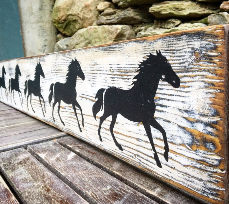 Horse Sign Rustic Wood Sign Distressed Wood Sign Farmhouse - Etsy