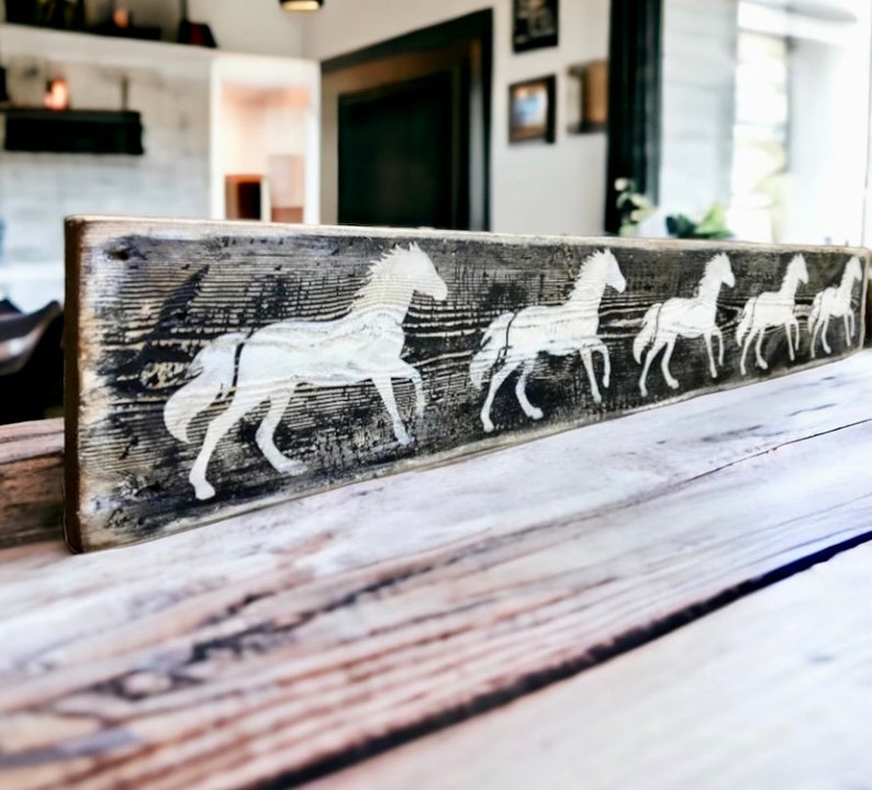 Horse Wood Sign, Rustic Equestrian Sign Wall Art Decor, Distressed Wood ...