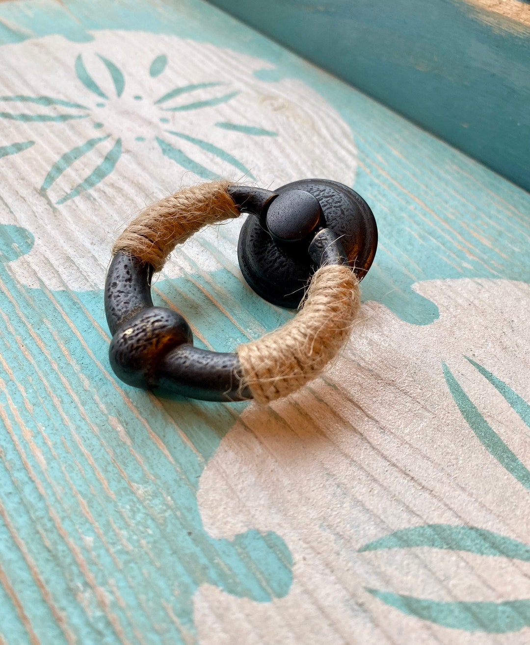 Nautical Rope Ring Pull 2, Beach Theme Decor, Rustic Twine Drawer ...