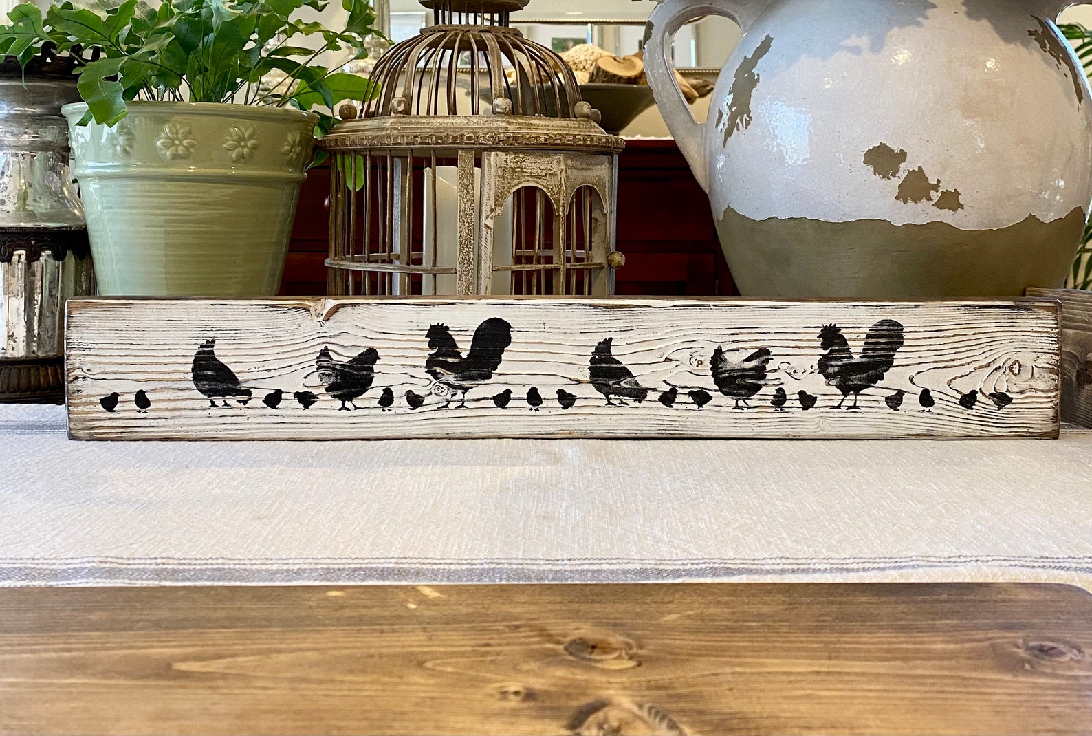 Rustic Wood Chicken Sign Modern Farmhouse Rooster Wood Sign - Etsy