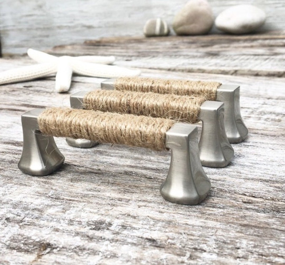 Nautical Rope Wrapped Drawer Pull, Beach House Decor, Coastal Farmhouse ...