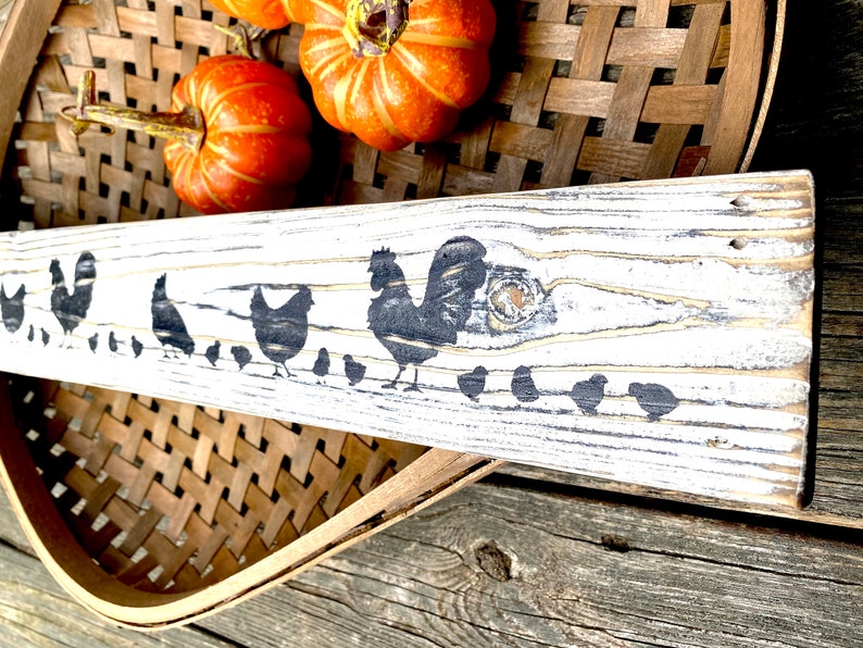 Rustic Wood Chicken Sign Modern Farmhouse Rooster Wood Sign | Etsy