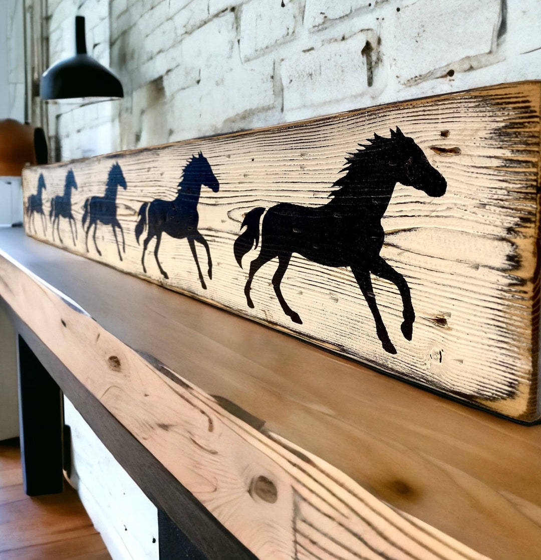 Horse Sign Rustic Wood Sign Distressed Wood Sign Farmhouse Sign Vintage ...