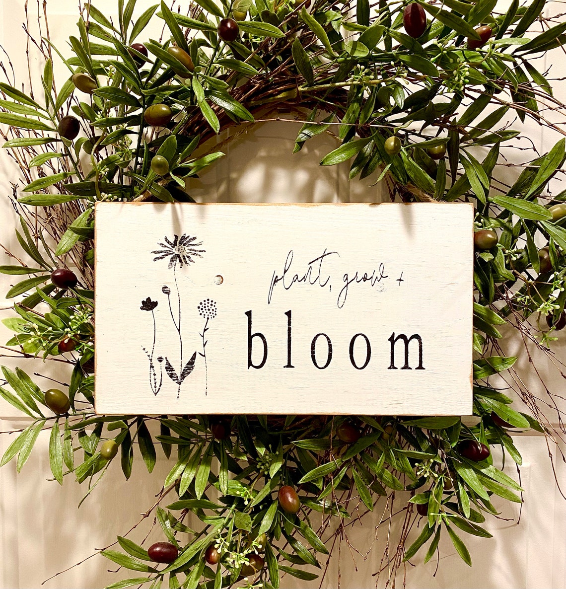 Plant Grow Bloom Sign Rustic Wood Spring Sign Farmhouse - Etsy