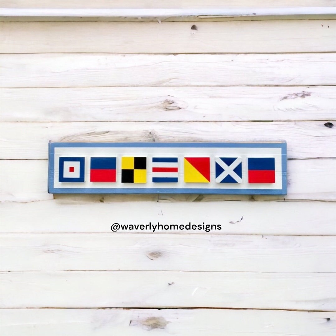 Nautical Decor Nautical Flag Welcome Sign Coastal Decor - Etsy