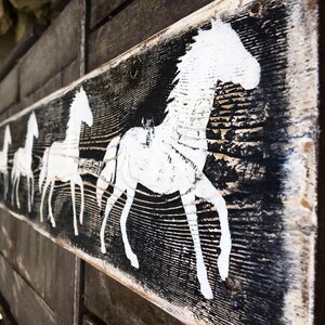 Horse Wood Sign, Rustic Equestrian Sign Wall Art Decor, Distressed Wood ...