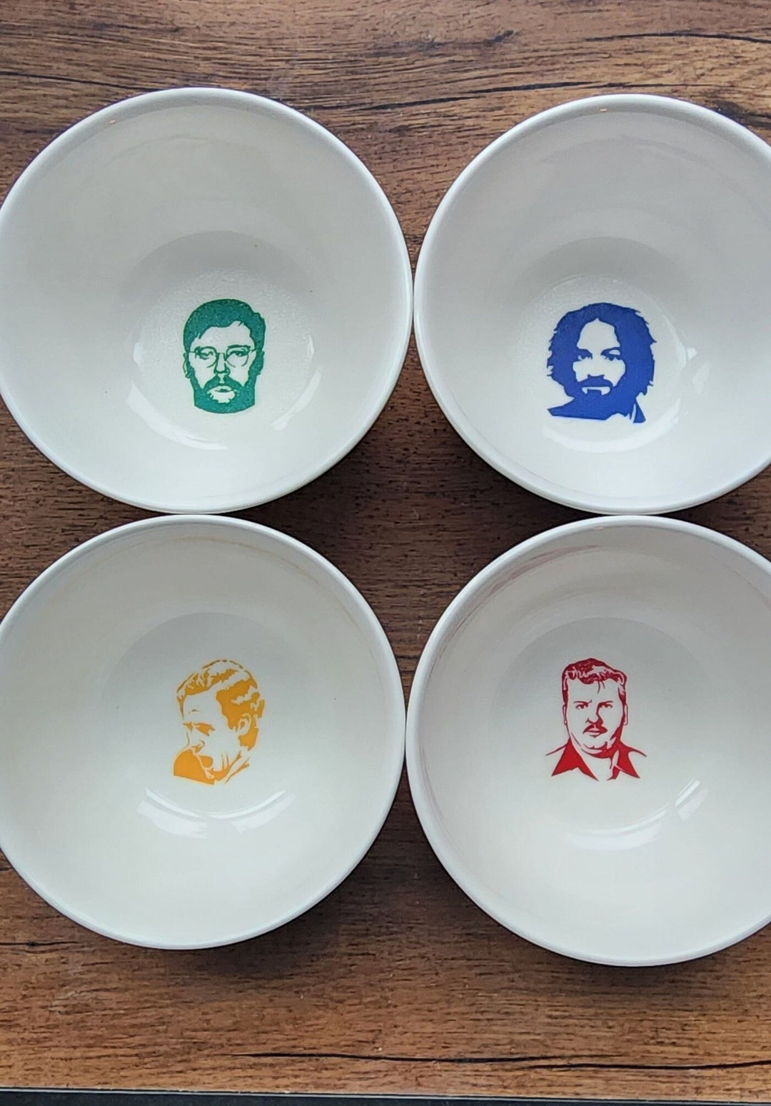 Serial Killer Cereal Bowls. Set of 4. Tasteless Art - Etsy
