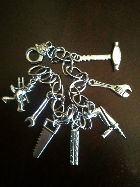 Items similar to Charm Bracelet - Tools on Etsy