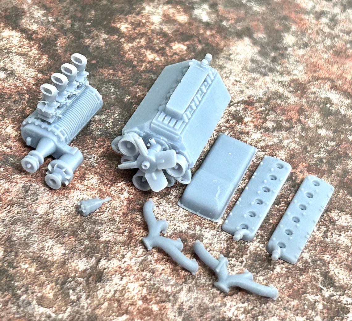 3D Printed Supercharged V12 Flathead Engine for Scale Model Cars, 1/24 ...
