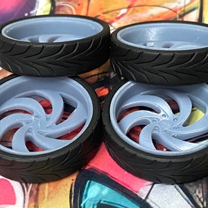 3D Printed 1/24 Scale, 26-inch Strada Retro 6 Model Car Wheels and ...