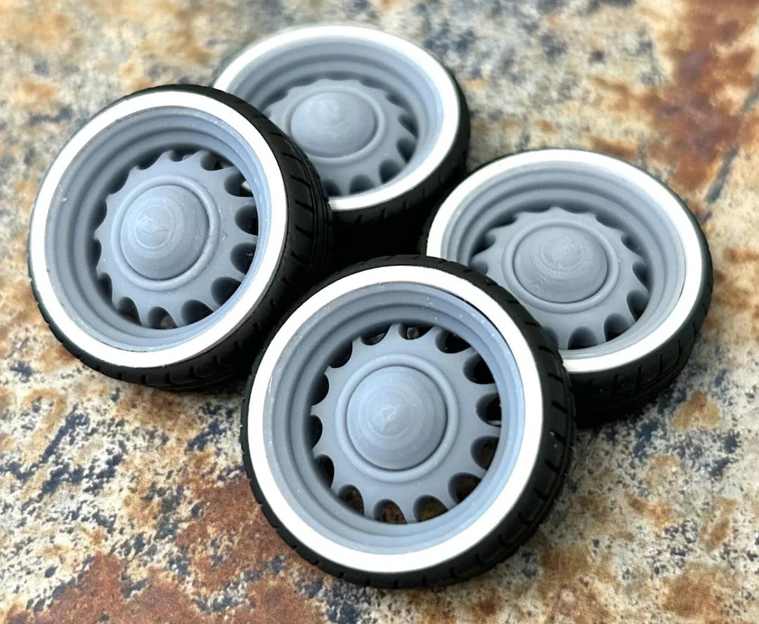 3D Printed, 22 Scale Inch “artillery” Wheels and Whitewall Tires for 1/ ...