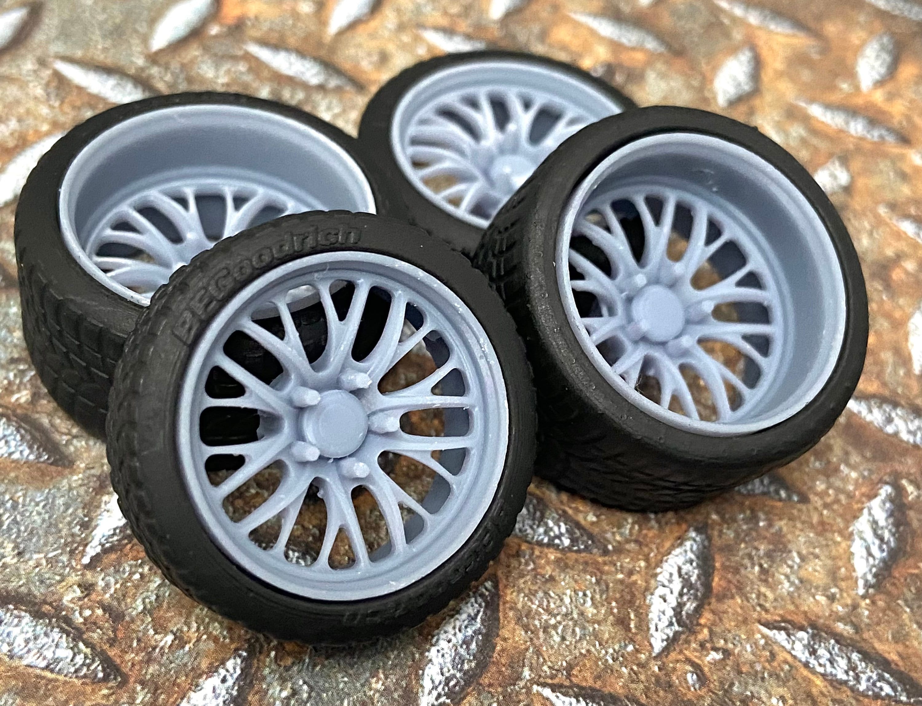 3D Printed 20/21 Scale-inch Weld S82 Style Wheels on Wide Rear Street ...