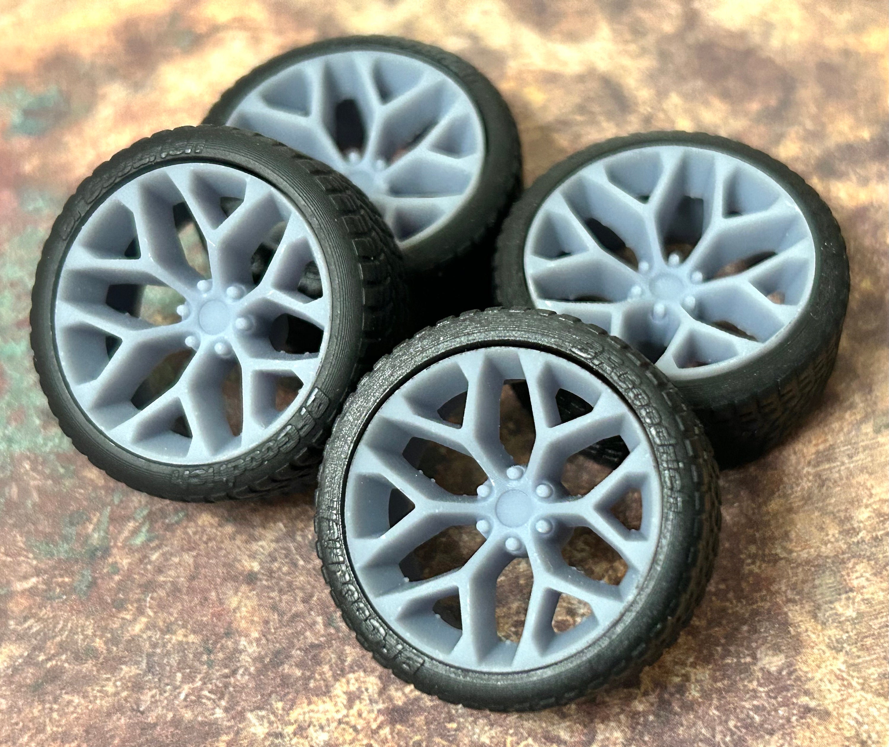 3D Printed 20 Scale Inch “chevy Snowflake” Style Wheels and Tires for 1 ...