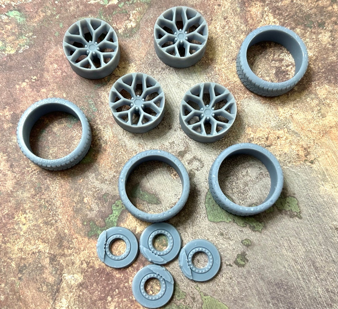 3D Printed 20 Scale Inch “chevy Snowflake” Style Wheels and Tires for 1 ...