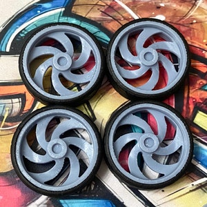 3D Printed 1/24 Scale, 26-inch Strada Retro 6 Model Car Wheels and ...