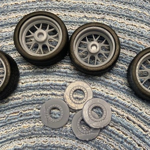 1/24 Resin BBS CHR-II 21/20 Scale Inch Model Car Wheels and Tires for ...