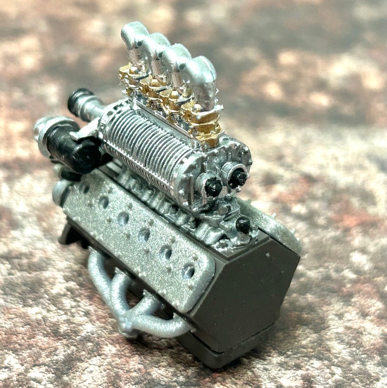 3D Printed Supercharged V12 Flathead Engine for Scale Model Cars, 1/24 ...