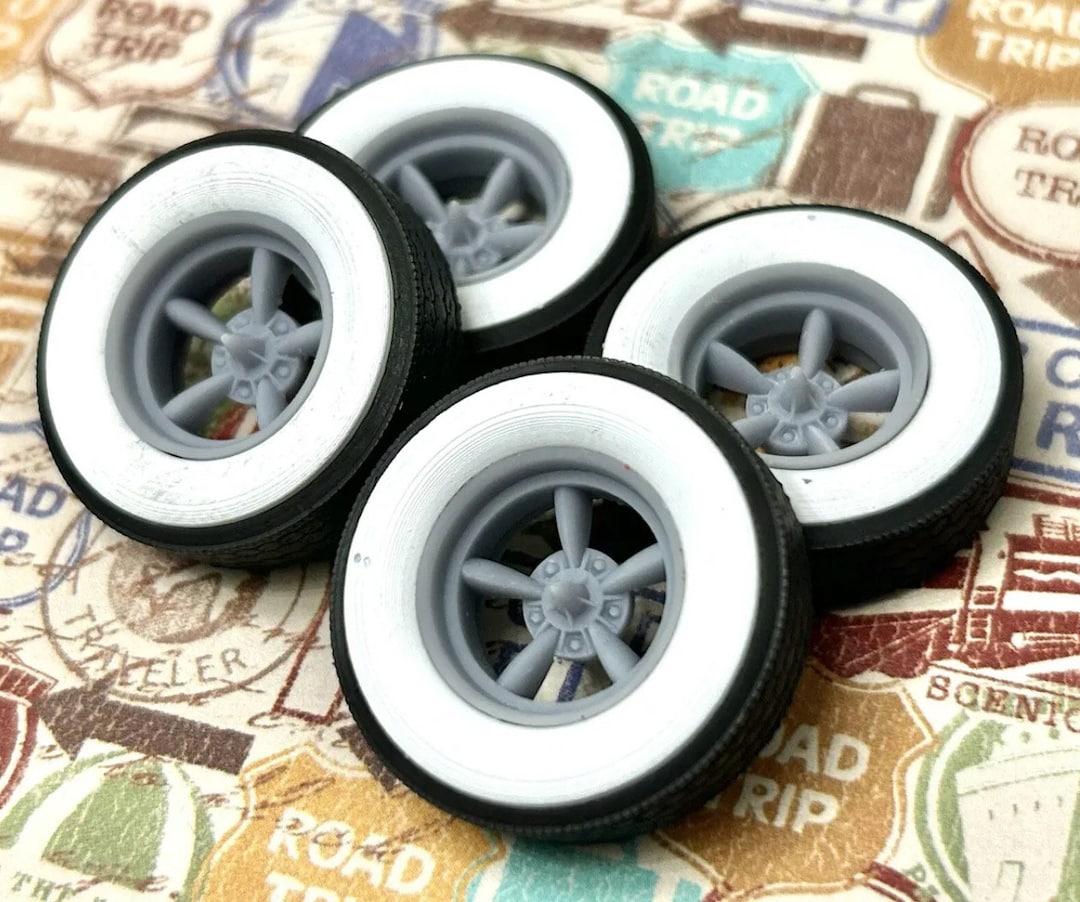 Resin 15-inch “astro Supreme” Wheels, W/ Wide Whitewalls,1/24 1/25 ...