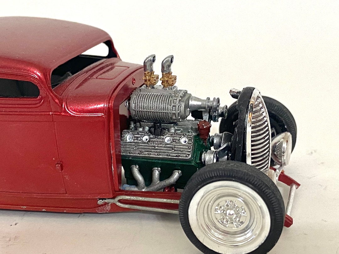 3D Printed Supercharged Ford Flathead Engine for Scale Model Cars, 1/24 ...