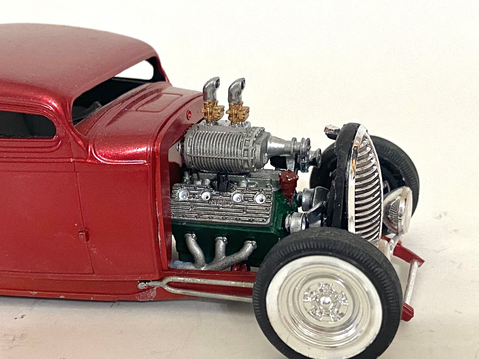 3D Printed Supercharged Ford Flathead Engine for Scale Model Cars, 1/24 ...