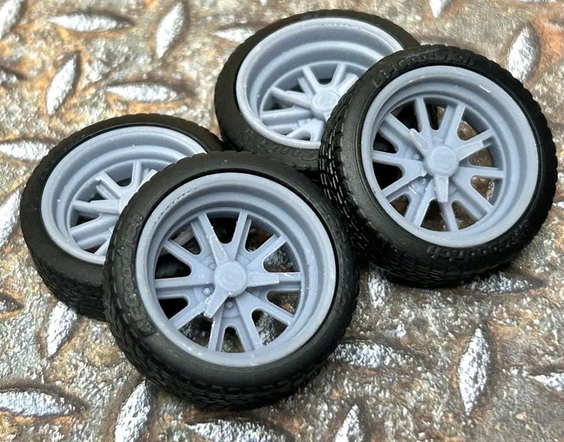 Resin 21/20 Inch “halibrand Eleanor ” Model Car Wheels/tires 1/24 Scale ...