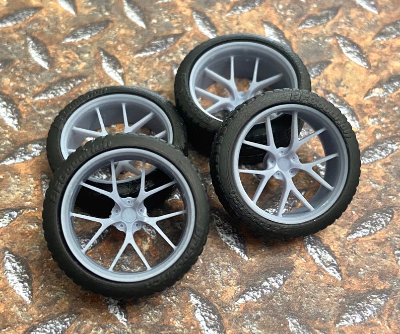3D Printed 21/20-scale Inch BBS F1 Wheels and Tires With 1/24 1/25 ...