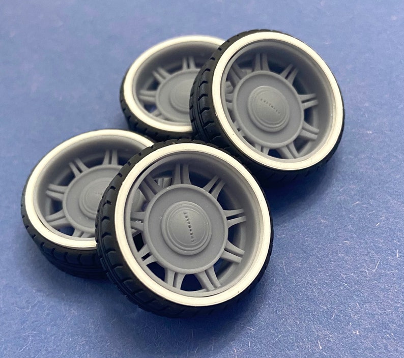 3D Printed, 22 Scale Inch Chevy Restomod Wheels and Whitewall Tires for ...