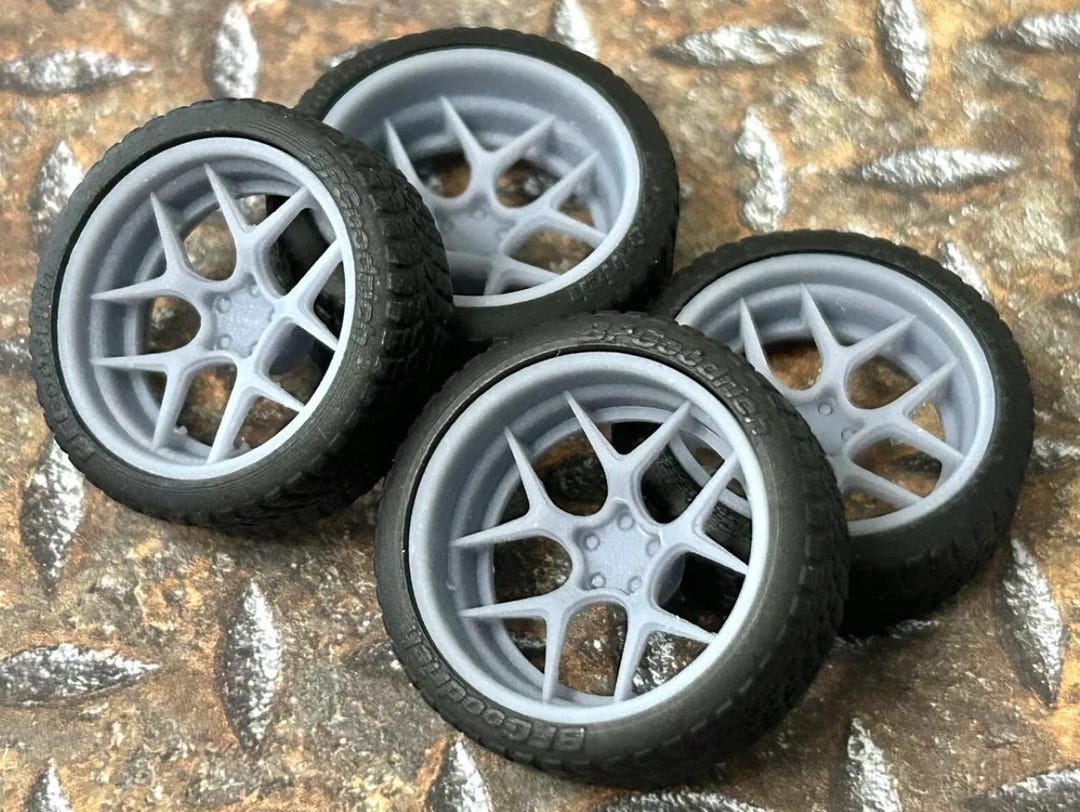 3D Printed 21/20 Scale Inch “BBS Hero” Style Wheels and Tires for 1/24 ...