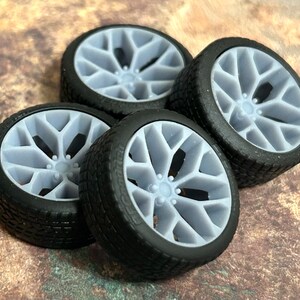 3D Printed 20 Scale Inch “chevy Snowflake” Style Wheels and Tires for 1 ...
