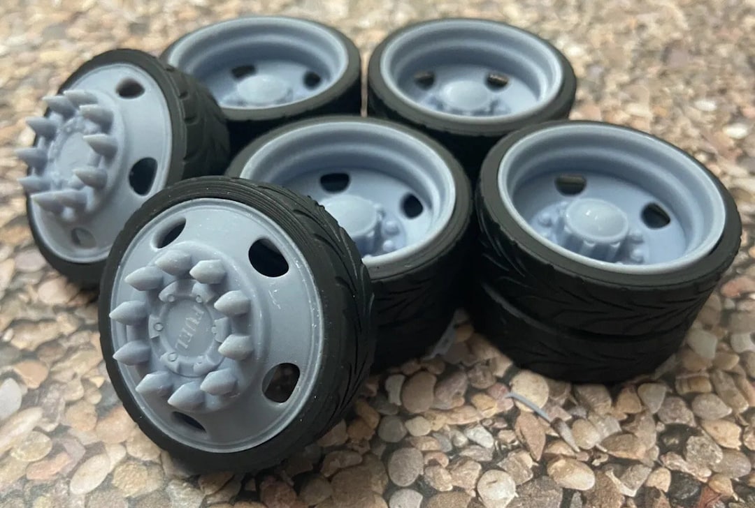 Resin 1/24 Scale: 32-inch “budd 5-hole” Semi Truck Wheels W/low Profile ...