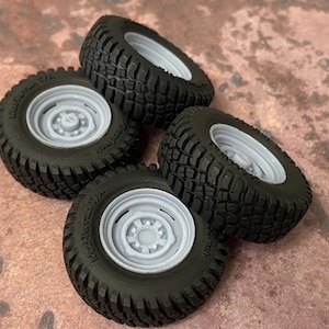 3D Printed 18-inch “off Road Steelies” Wheels W/ Mud Tires; Jeep, Resin ...